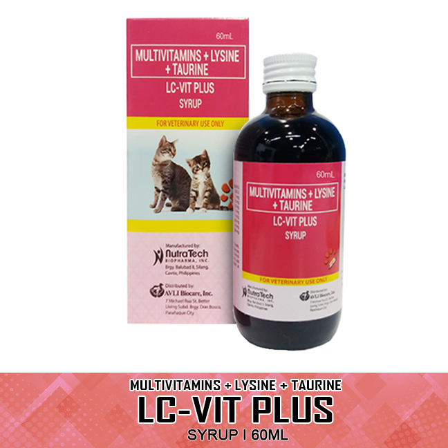 LC-VIT PLUS SYRUP Multivitamins + Lysine + Taurine For Cats and Kittens ...