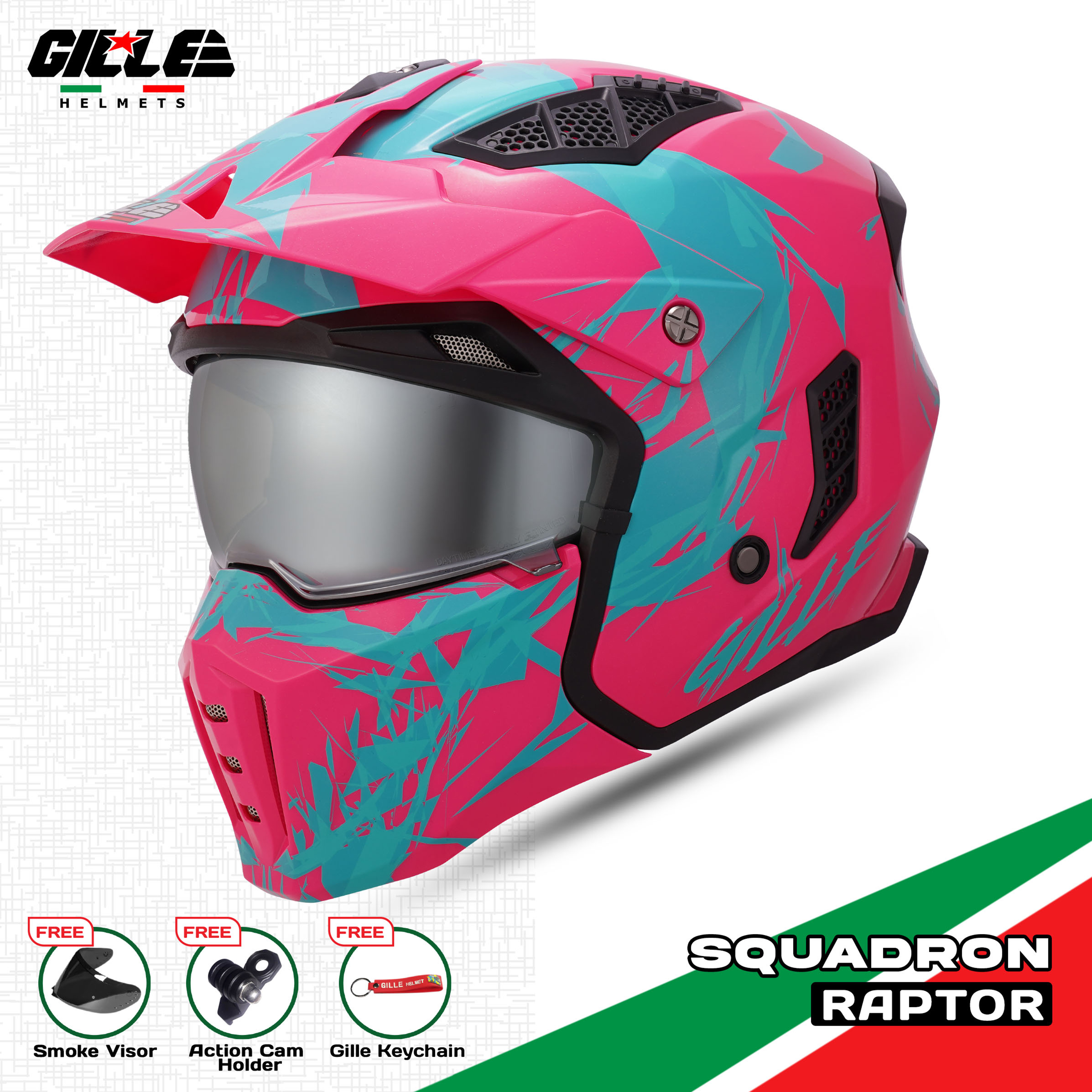 Gille Helmet YM-926 SQUADRON RAPTOR Motorcycle Helmets Modular Full ...