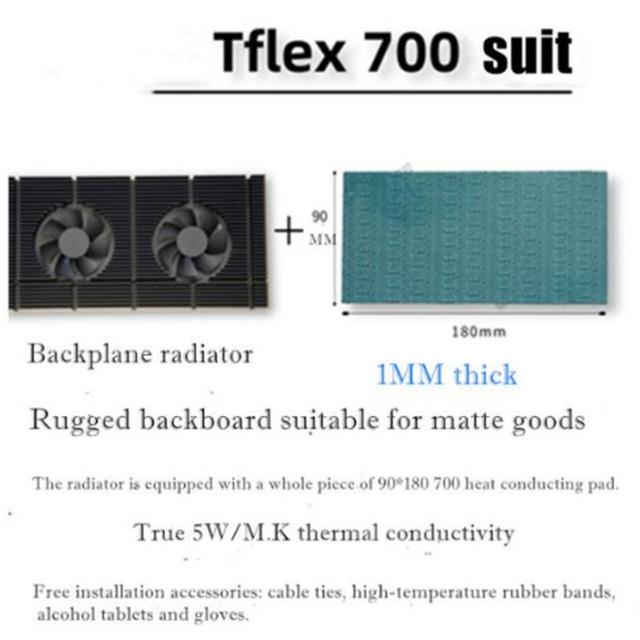 For RTX 3090 Radiator GPU Backplate Radiator Memory Cooler Aluminum ...