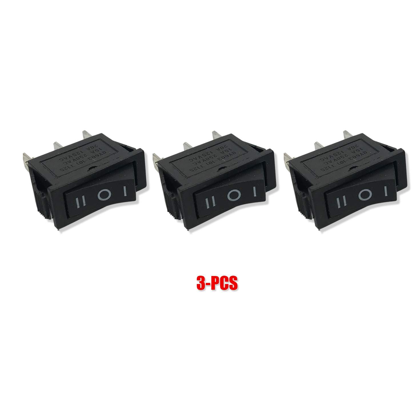 SNAP ROCKER SWITCH, SPDT ON-OFF-ON 3 PIN, 3 Position, AC15A - 250V, 20A ...