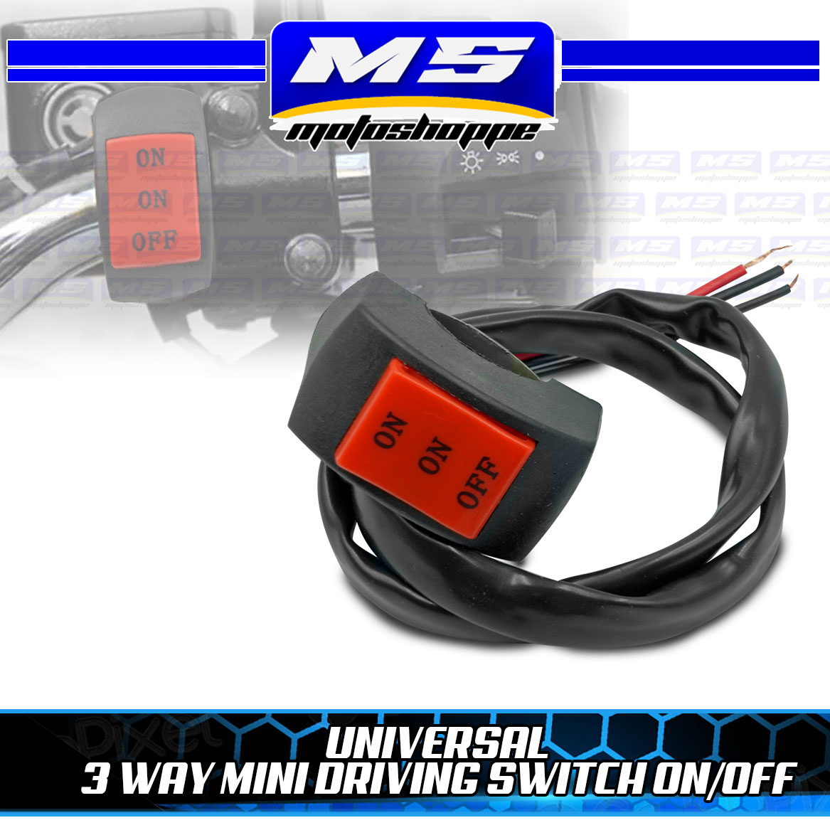 UNIVERSAL 3 WAY SWITCH FOR MINI DRIVING LIGHT ON/OFF-MOTOSHPPE | Lazada PH