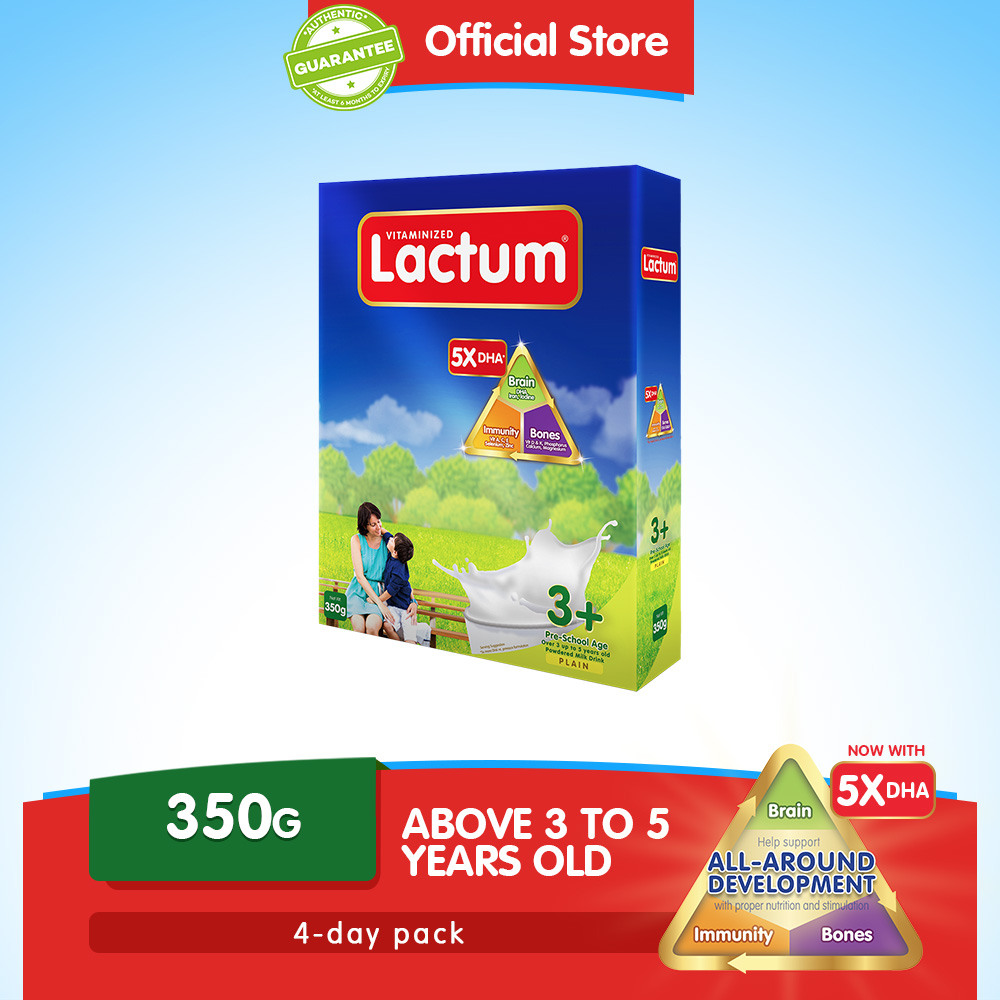 Lactum 3+ Plain 350g Powdered Milk Drink for Children Over 3 up to 5 ...