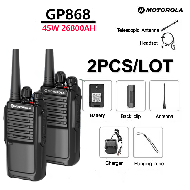 Motorola Walkie Talkie Two Way Radio Long Range 8Km 80W High-Power ...