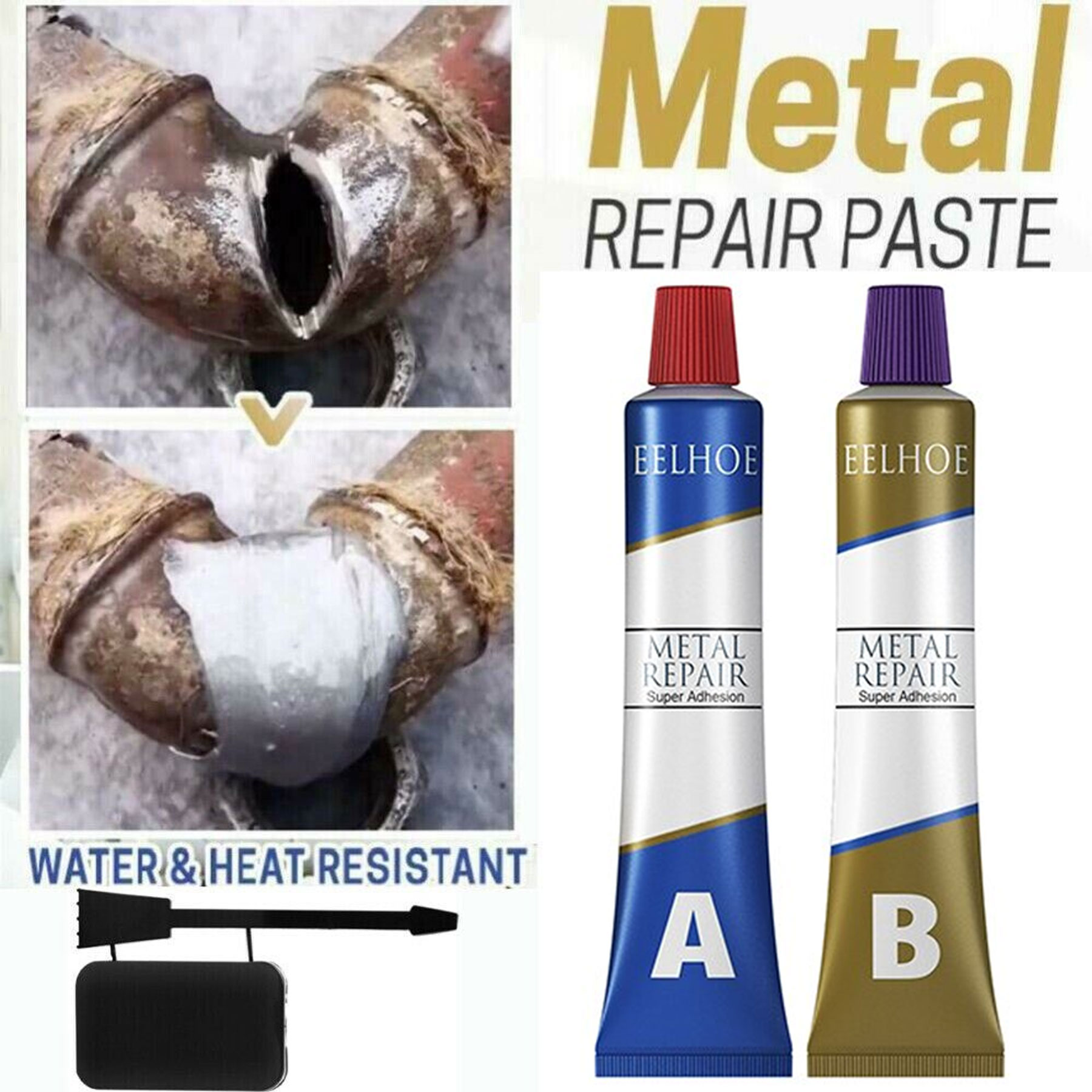 EELHOE Magic Metal Repair Glue AB Metal Cast Iron Repairing Adhesive ...