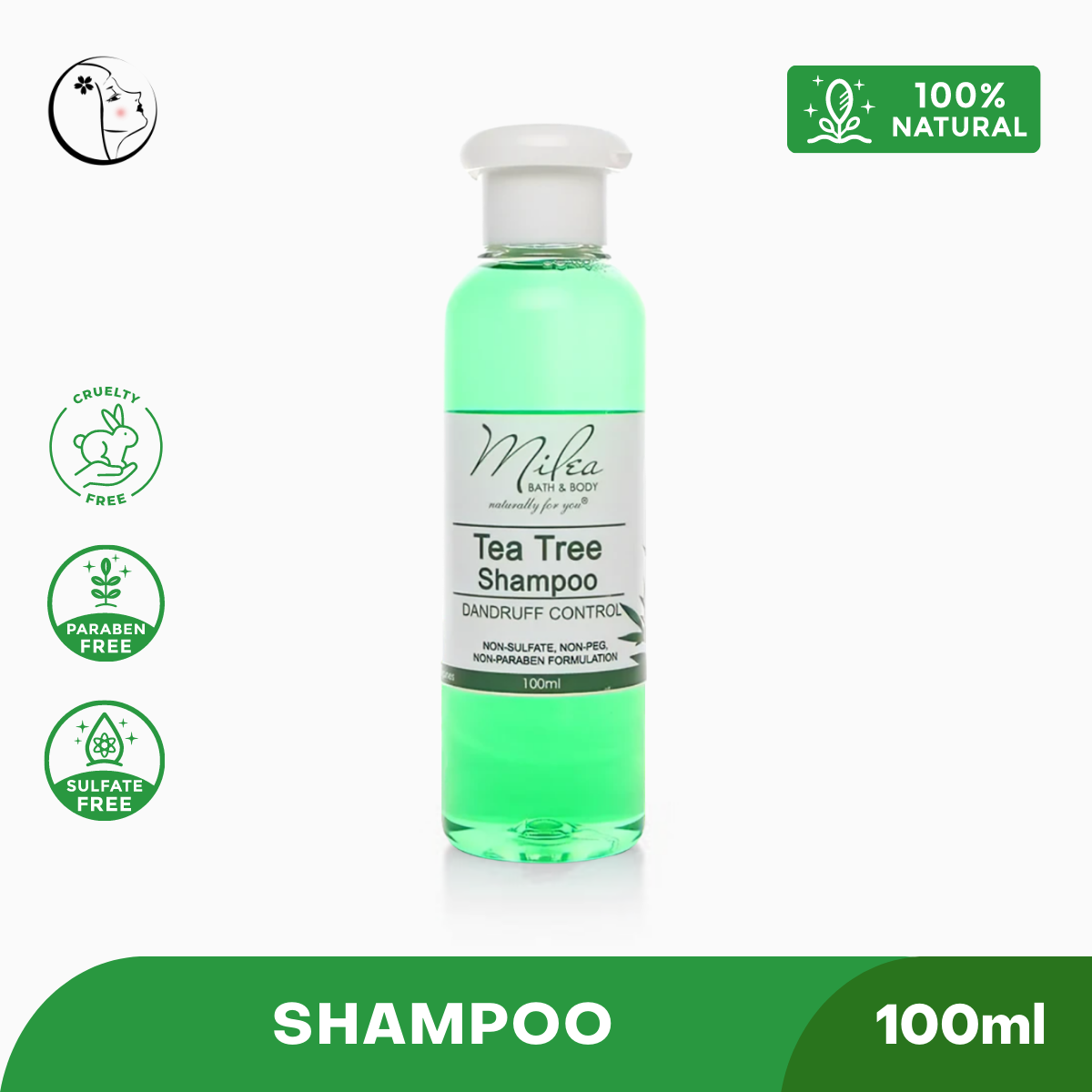 Milea All Organics Tea Tree Anti-Dandruff Shampoo 100ml | Lazada PH
