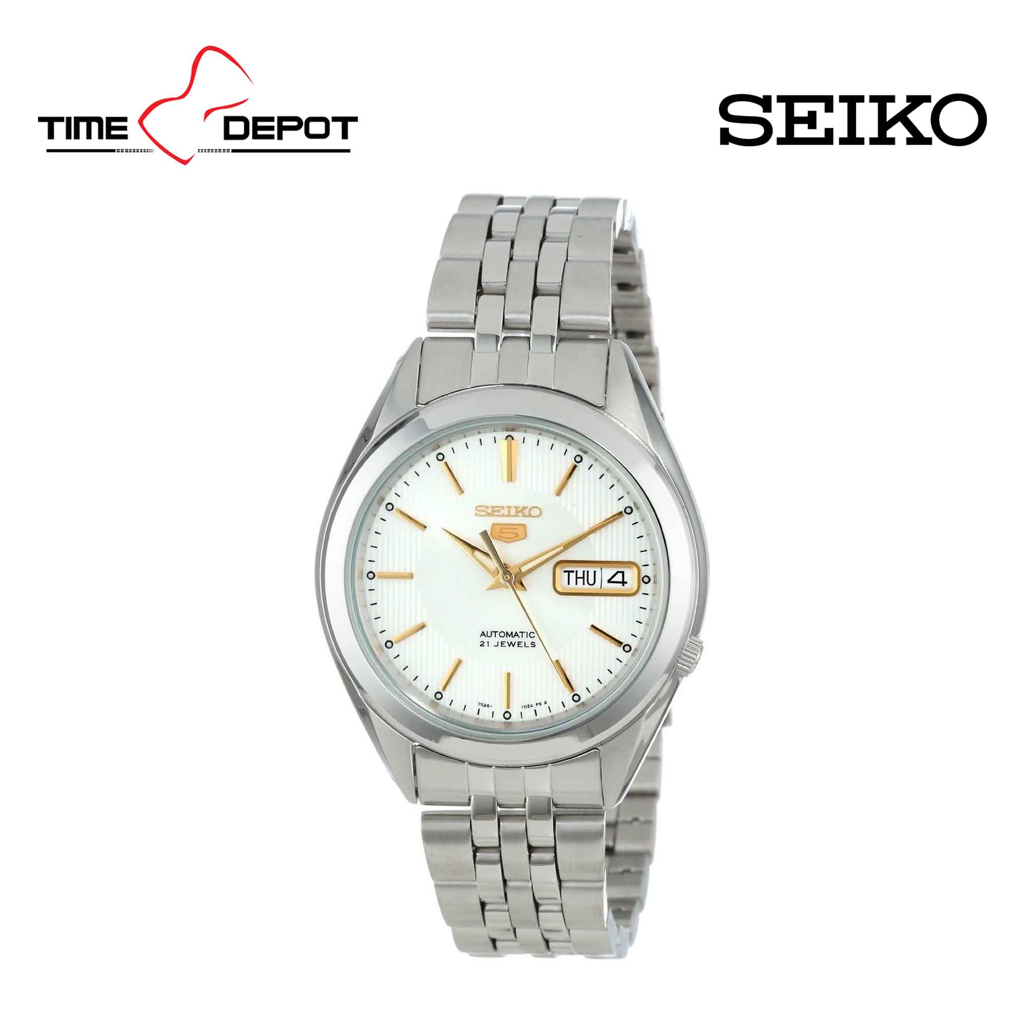 Seiko 5 SNKL17K1 Automatic Silver Stainless Steel Strap Watch For Men ...