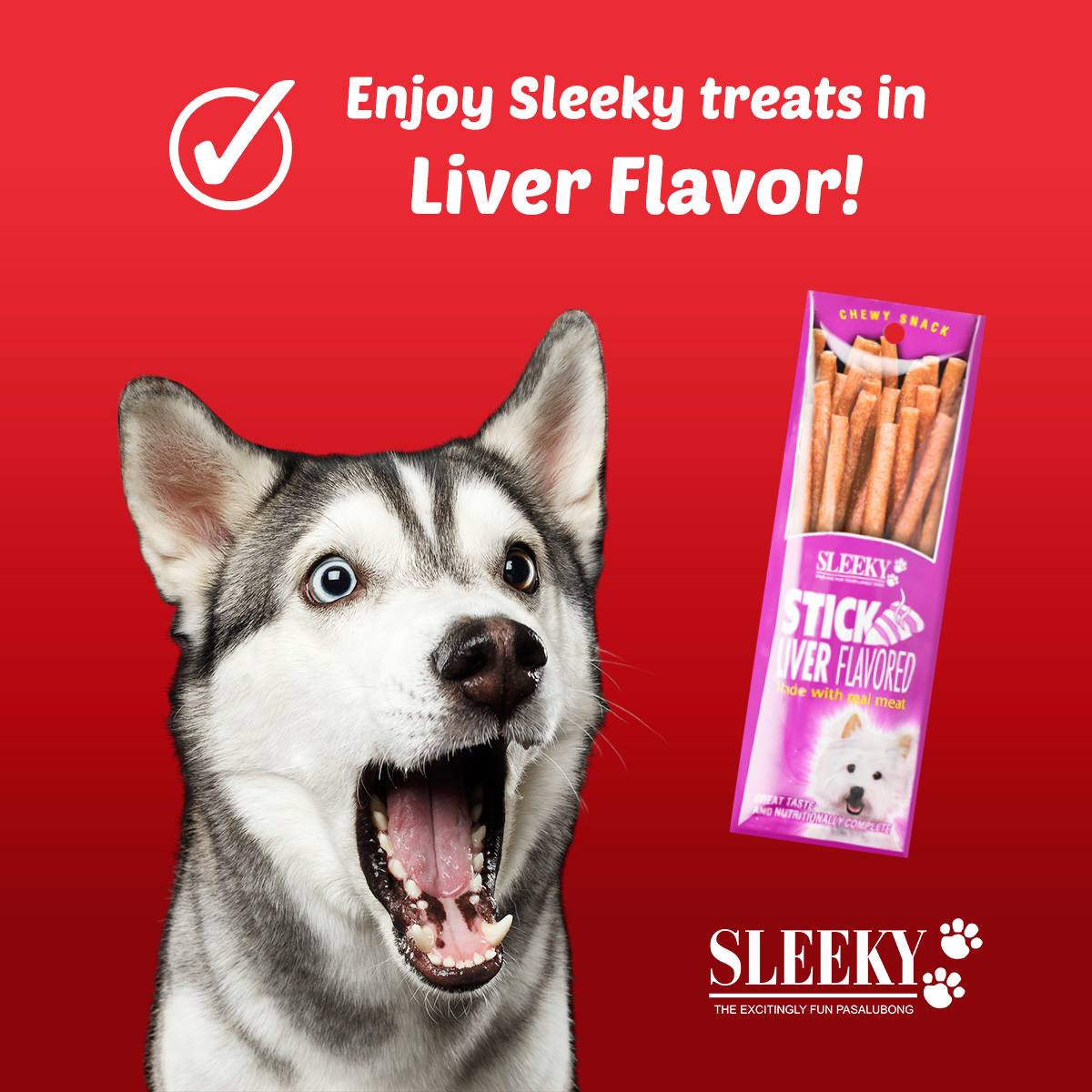 Sleeky Chewy Snack Stick 50g - Liver Flavor - Dog Treats - petpoultryph ...