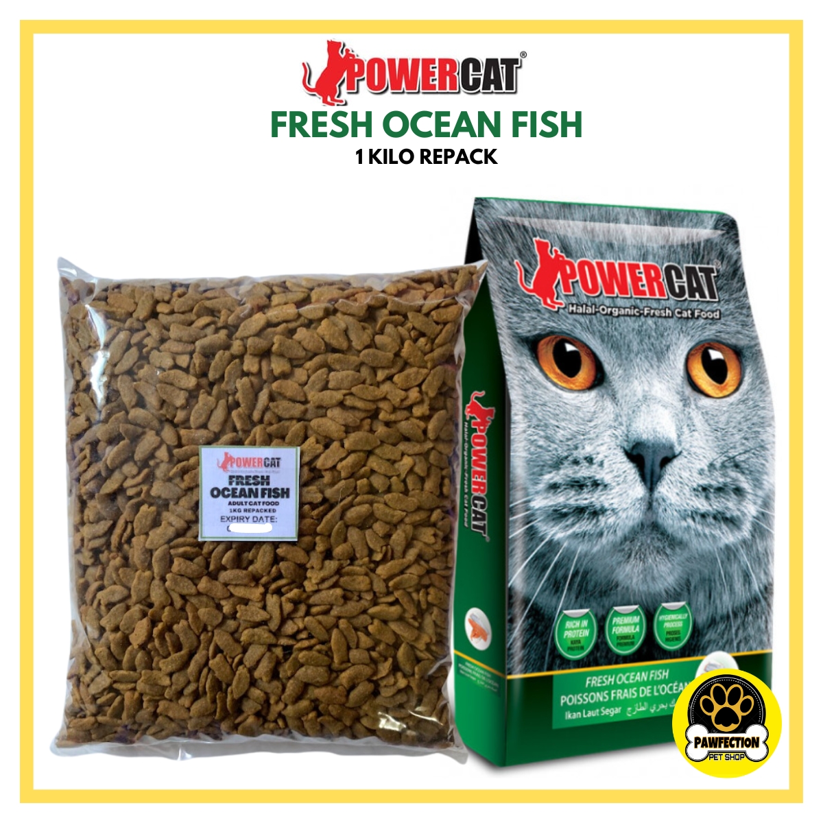 Powercat FRESH OCEAN FISH Adult Cat Food 1 KG REPACKED ~ GREEN | Lazada PH