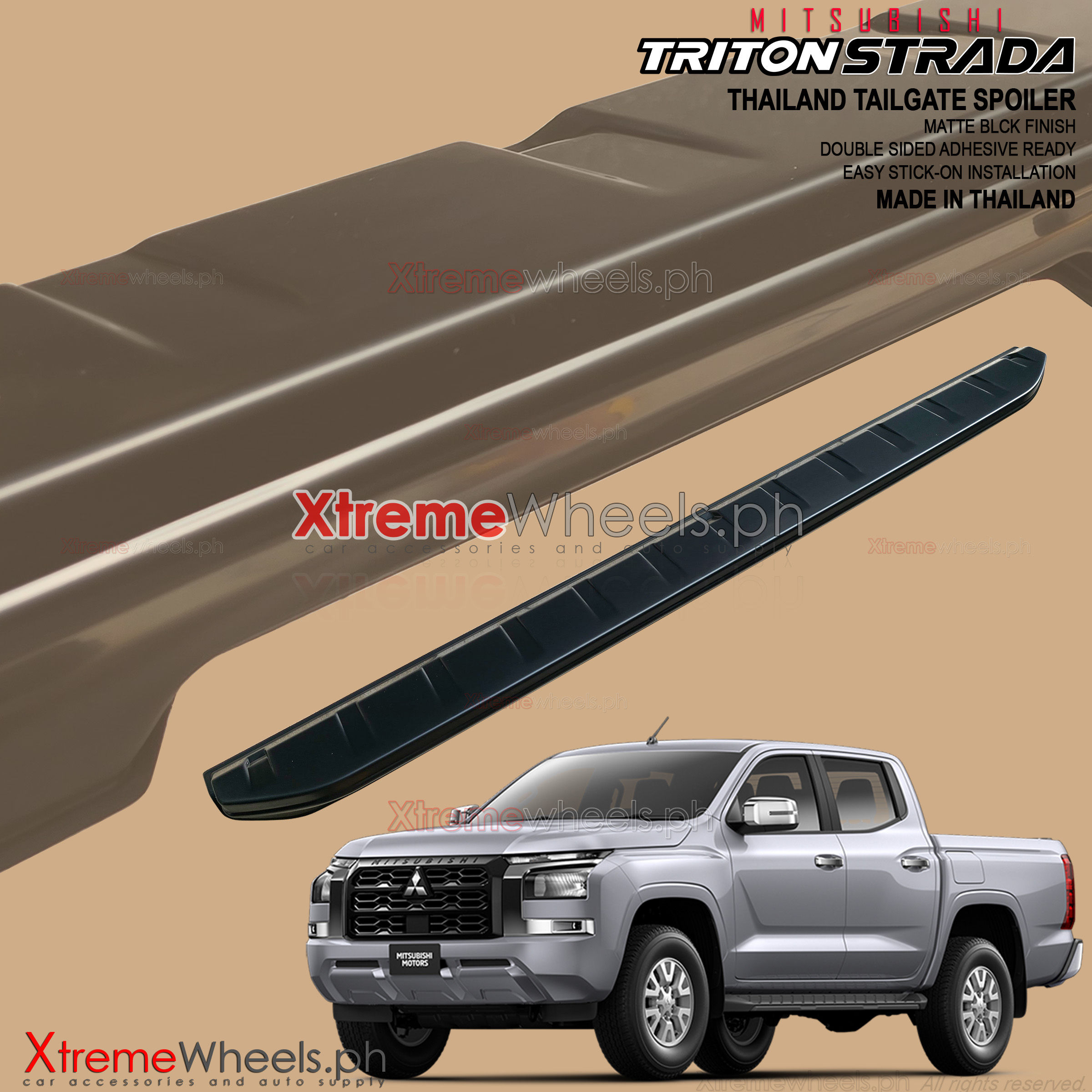 All New Strada / Triton 2024 to 2025 Thailand Rear Bumper Spoiler Matte ...