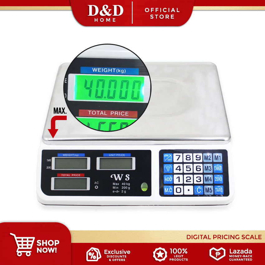 D&D Home | Digital Food Weighing Scale / Price Computing Scale Max40kg ...