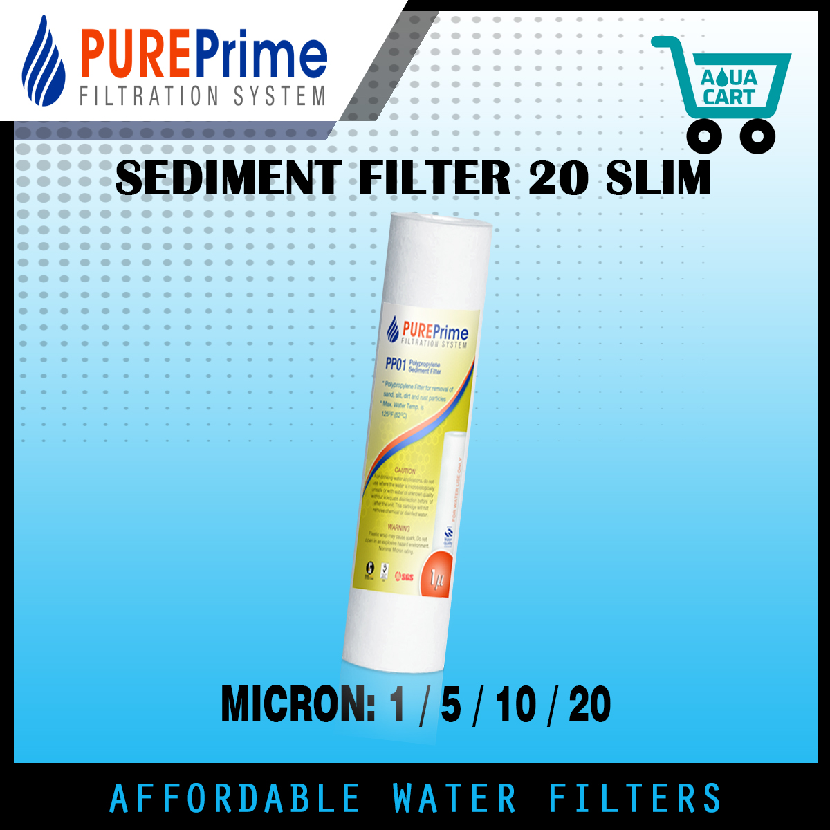 Pure Prime Water Filter Sediment 20 Slim | Lazada PH