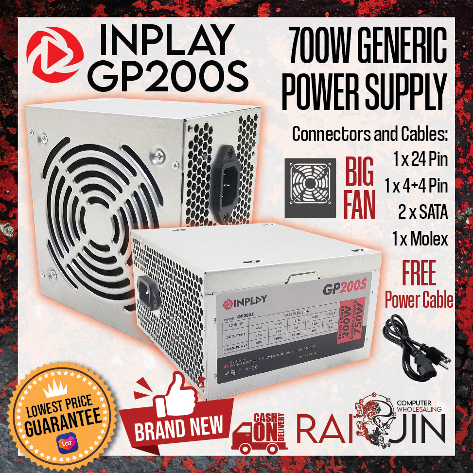 Power Supply -INPLAY GP200S - 700W INPLAY Generic PSU - BIG FAN ...