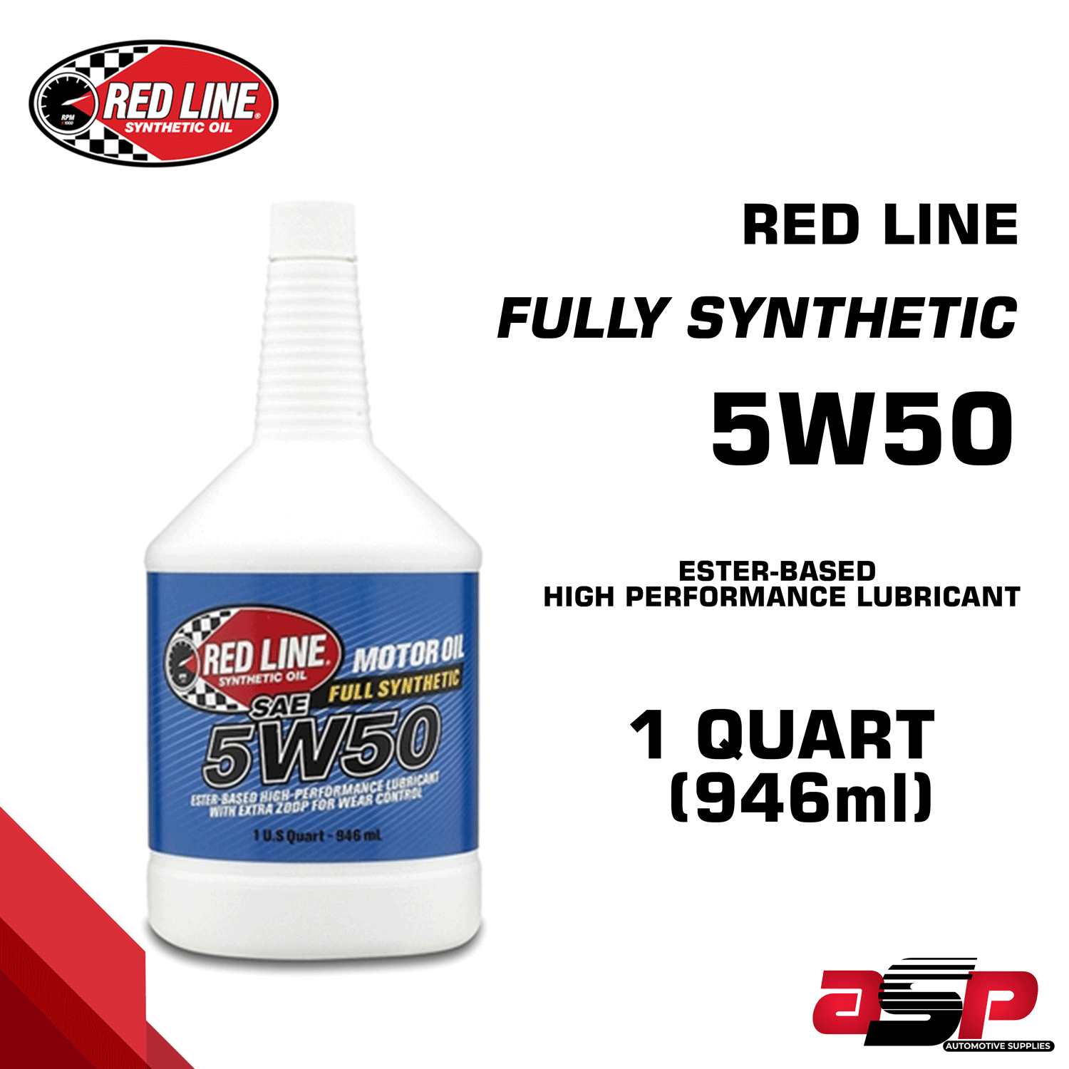 REDLINE 5W50 FULLY SYNTHETIC MOTOR OIL 1 QUART (946ml) | Lazada PH