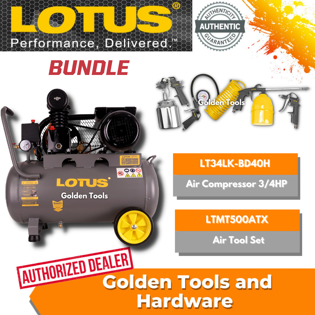 [BUNDLE] LOTUS LT34LK-BD40H Air Compressor Heavy Duty Copper Winding ...