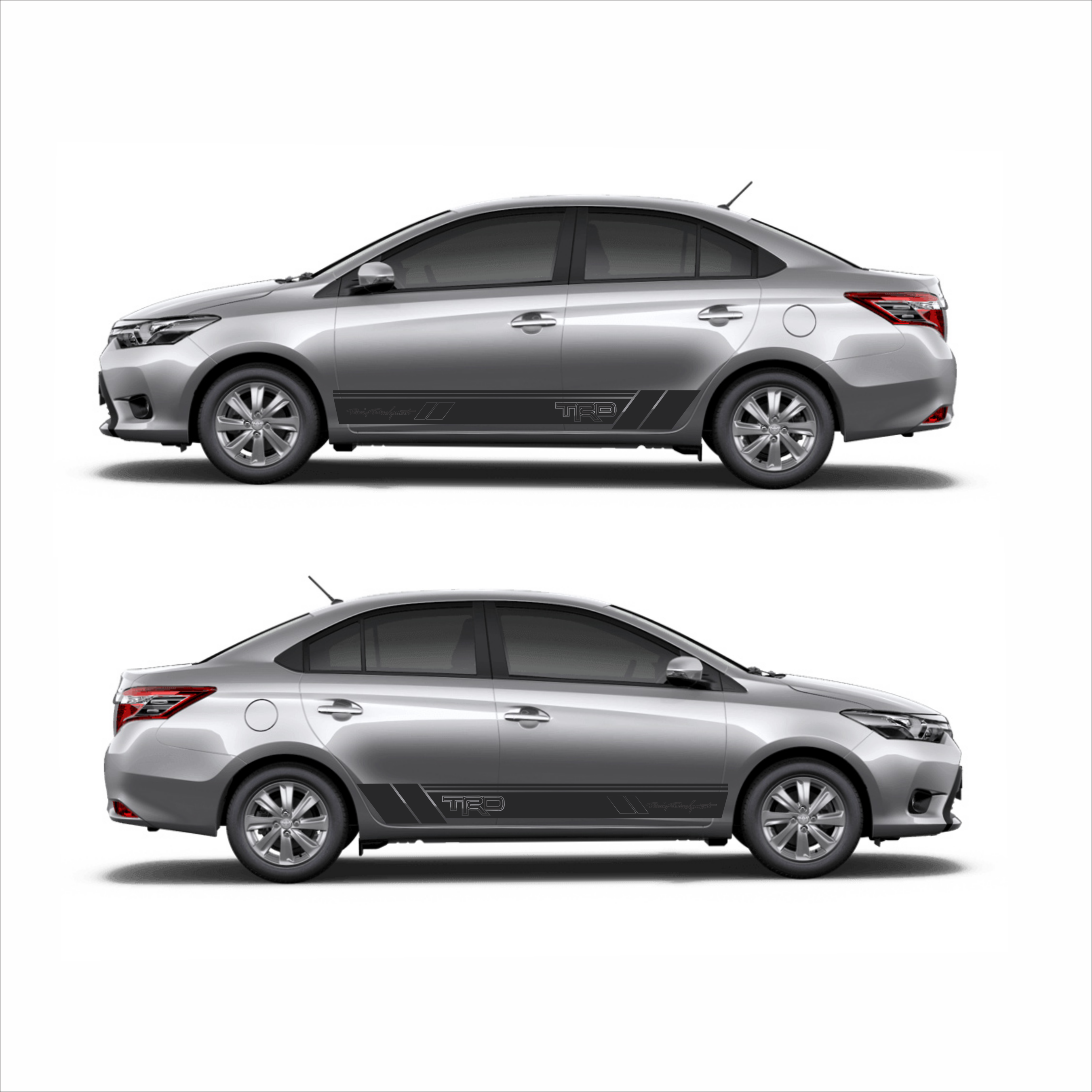 Toyota Vios TRD Linear Decal Design Gloss Black Color Cut Out Vinyl ...