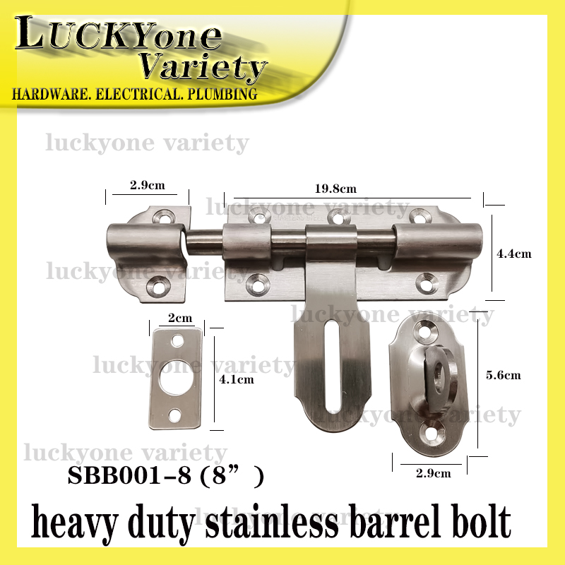 HEAVY DUTY STAINLESS STEEL BARREL BOLT | Lazada PH