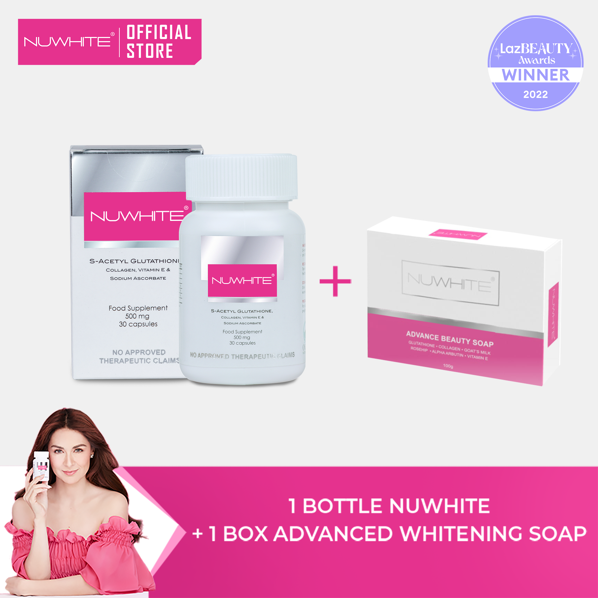 NUWHITE Glutathione + 1 Nuwhite Advance Whitening Beauty Soap | Lazada PH
