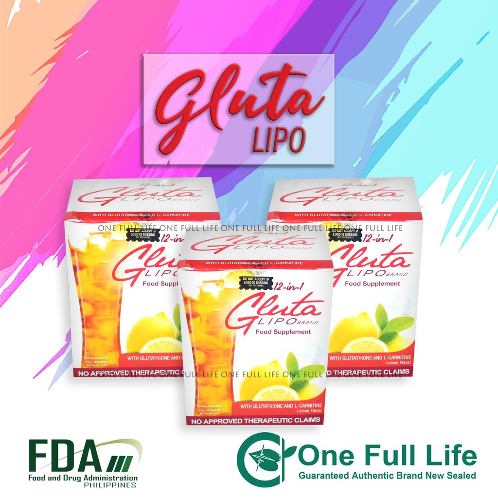 Gluta Lipo Juice Drink 12 in 1 Juice Drink - 10 Sachets per box 100% ...