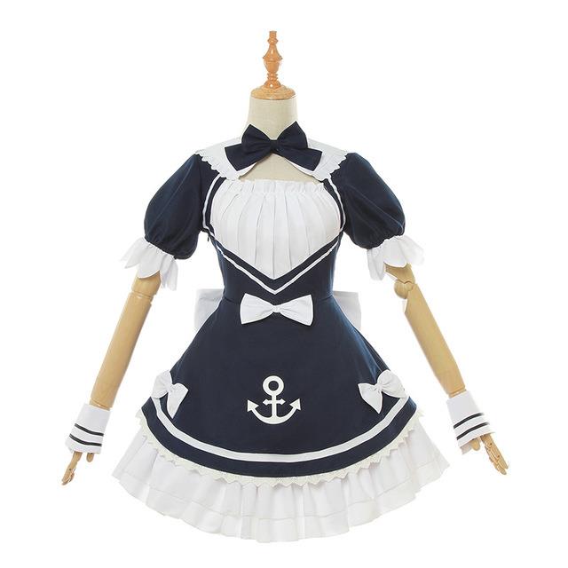 Vtuber Minato Aqua Cosplay Costume Women Cute Maid Dress Halloween ...