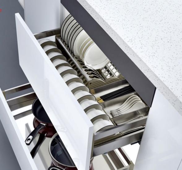 Kitchen Cabinet pull out drawer stainless steel storage basket 600mm ...