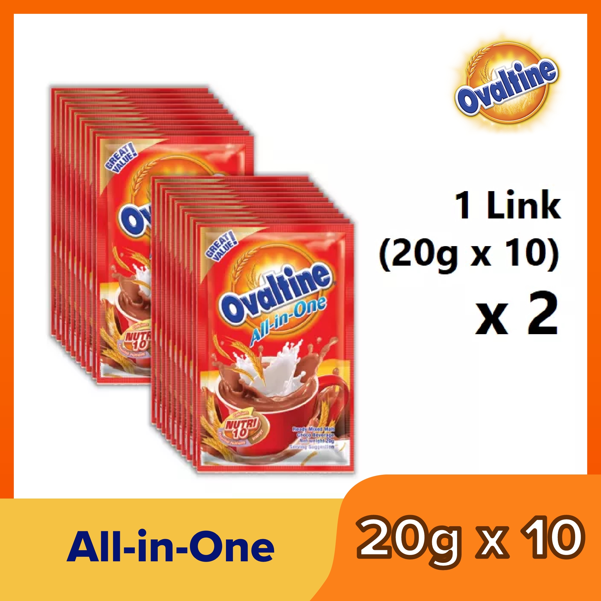 Ovaltine All-In-One 20g Sachet in Links (10s) Pair Bundle | Lazada PH