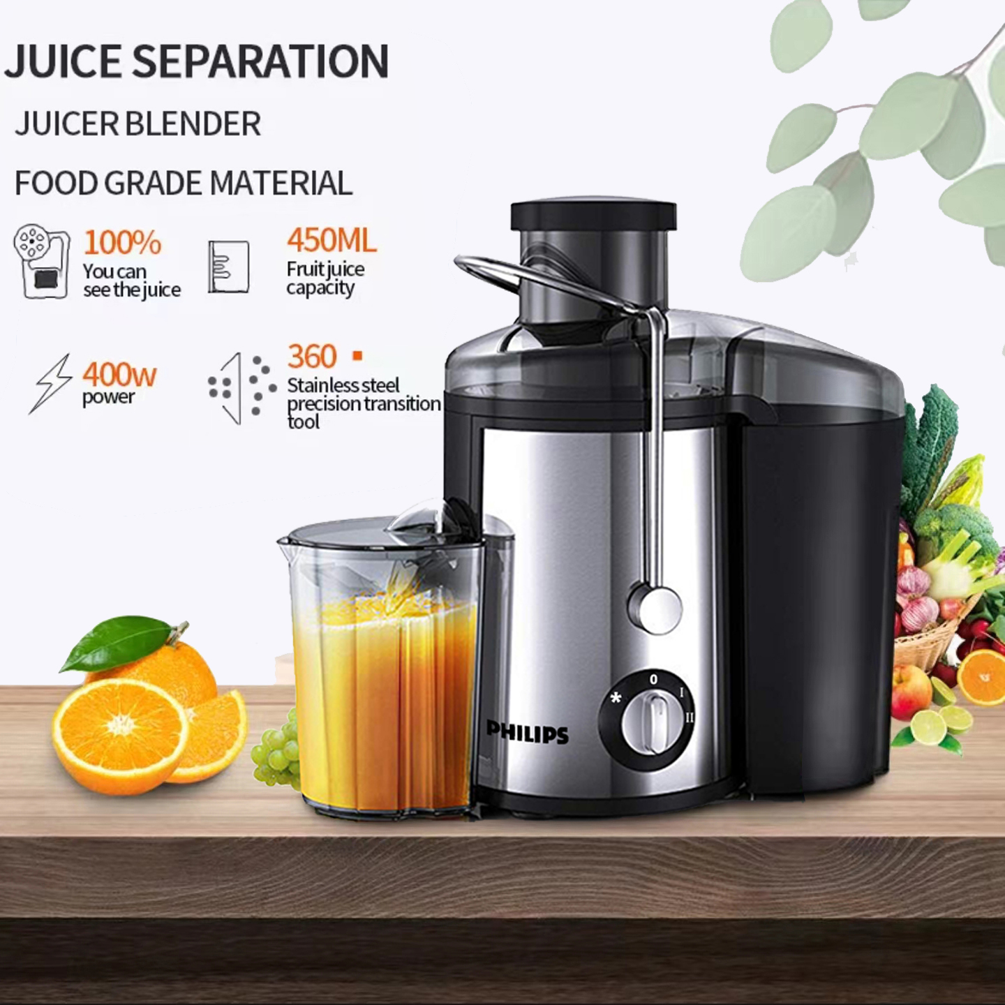Philips Original 1.5L Electric Juicer Extractor Machine SK-4000 Juice ...