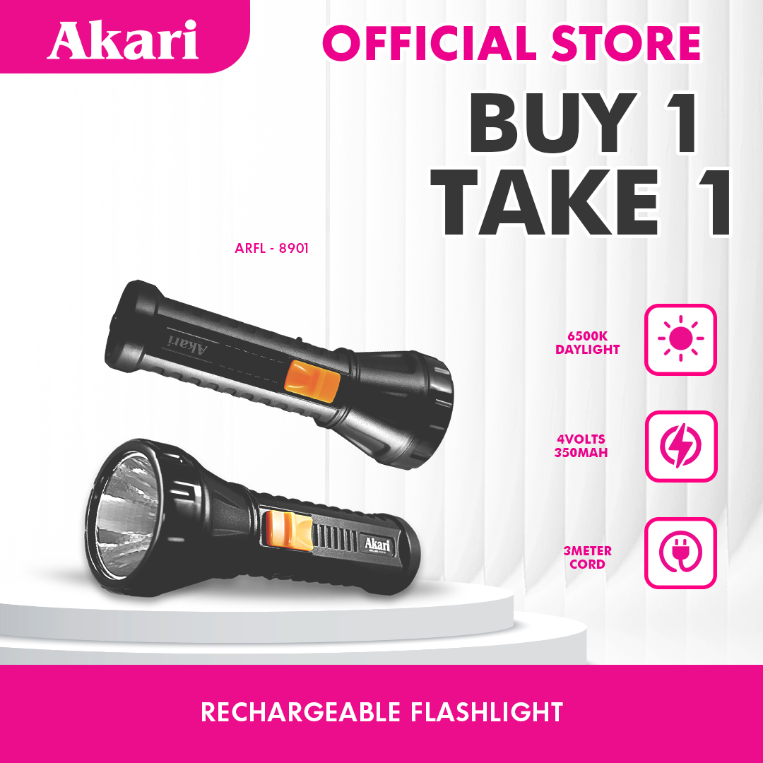 Akari Buy 1 Take 1 LED Rechargeable Flashlight - (ARFL-8901) | Lazada PH