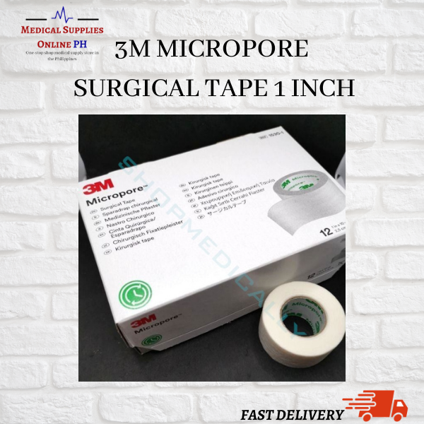 3M Micropore Surgical / Medical Tape 1 inch (1 box - 12 rolls) medical ...