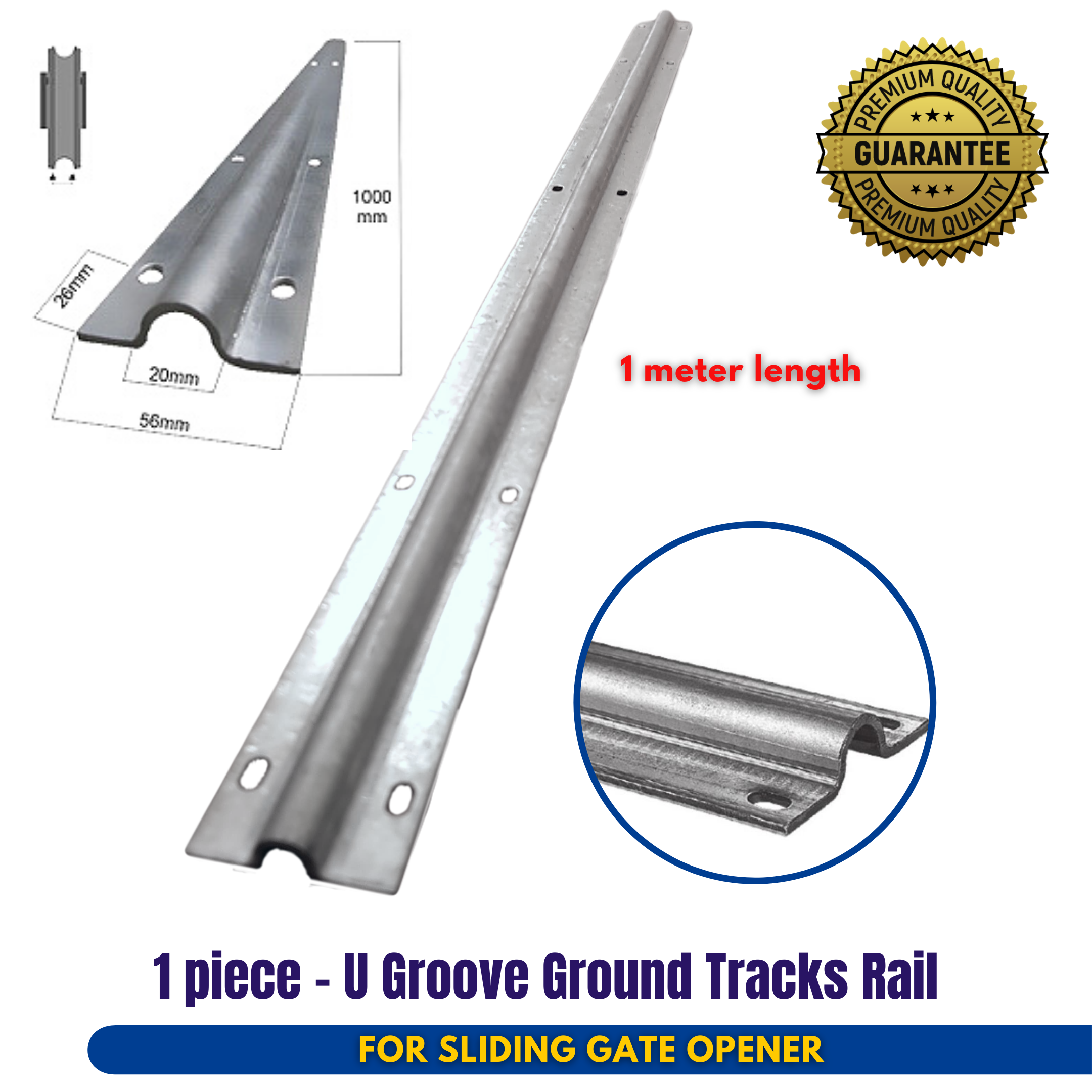 Sliding Gate Hardware U Groove Ground Tracks Rails | Lazada PH