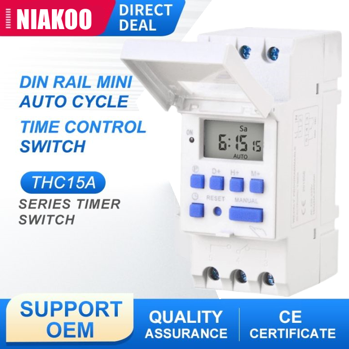THC15A Electronic Digital Timer Switch Relay Control 220V , Weekly 7 ...