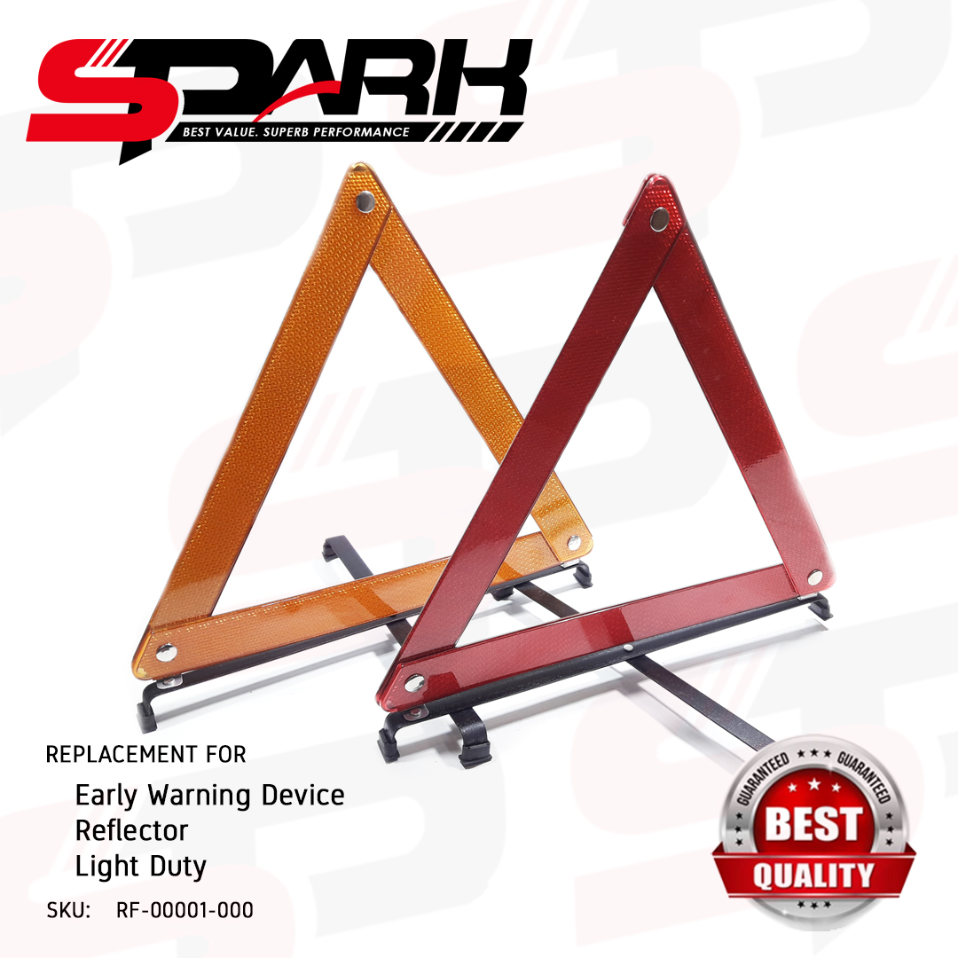 (PAIR) Early Warning Device EWD Amber & Red Reflective Triangle Car ...