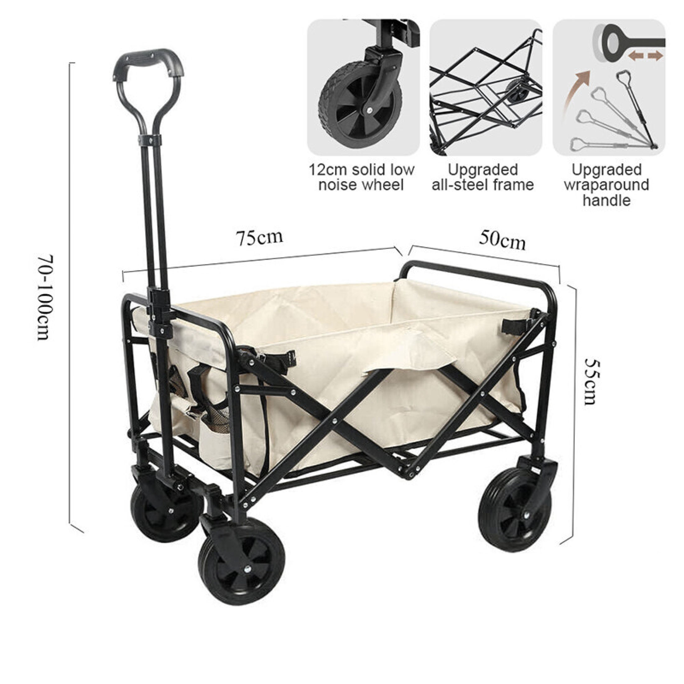 Mayani 120L Large-capacity Outdoor Tool Cart Folding Luggage Trolley ...
