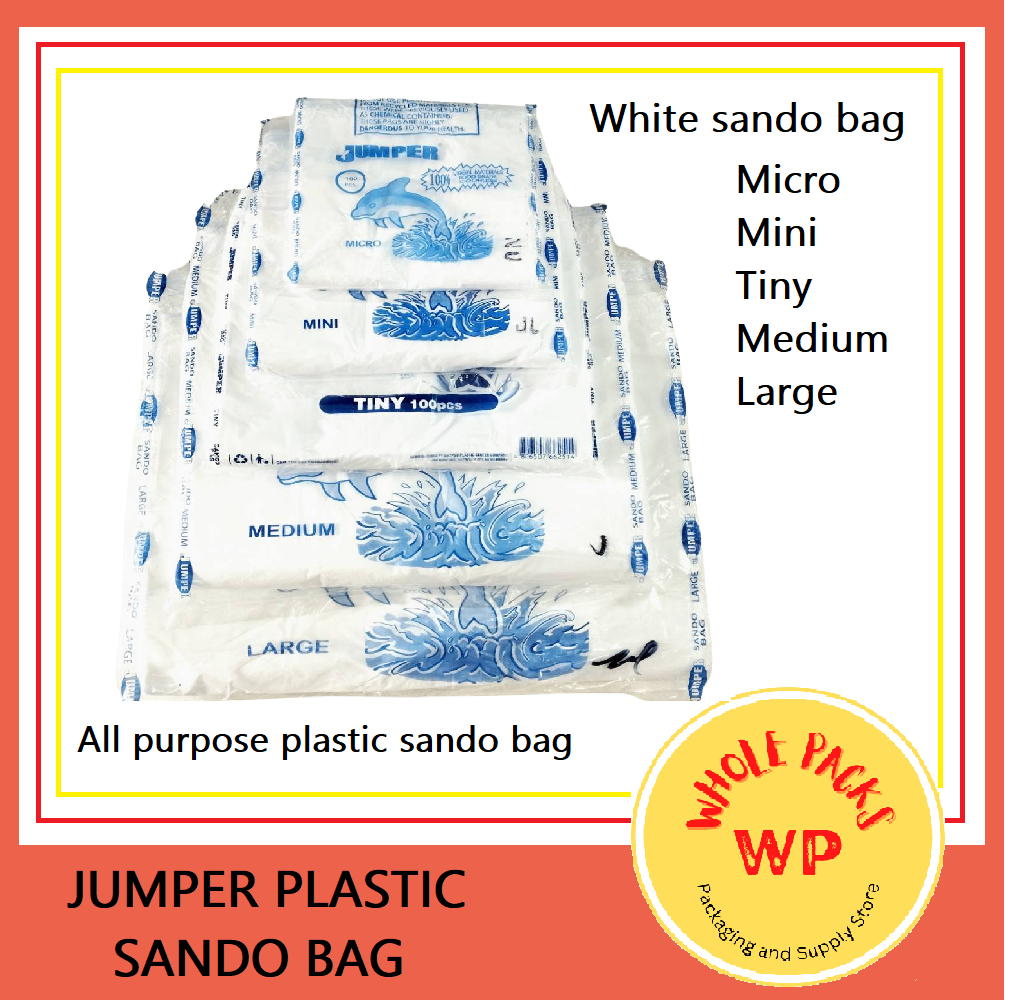 Whole Packs Jumper All purpose Sando Bag Plastic White Per Pack 100pcs ...