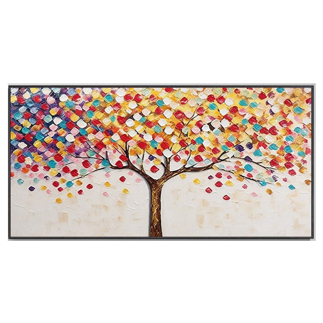 Birch Tree Oil Painting on Canvas - Large Textured Wall Art - Living ...