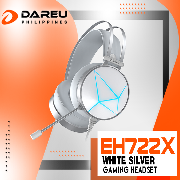 Dareu EH722x White+Silver Gaming Headset With Noise Cancelling (ENC ...