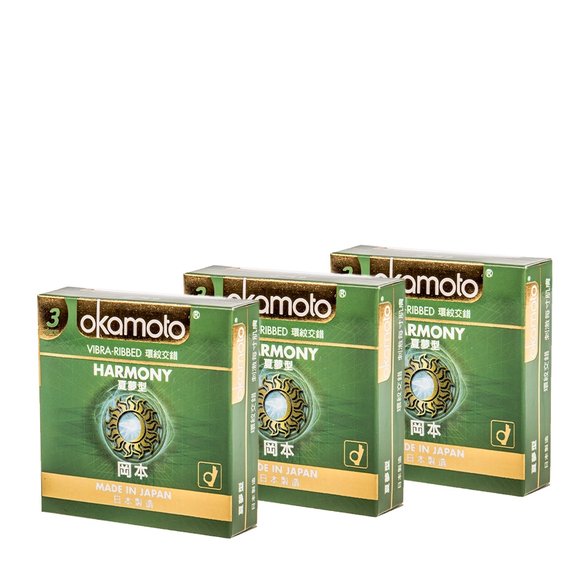 Okamoto Harmony 3 boxes of 3s Vibra-ribbed Condoms | Lazada PH