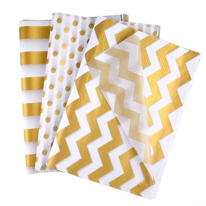 30Pcs Tissue Paper Bulk 3 Style Decorative Metallic Wrapping Paper for ...
