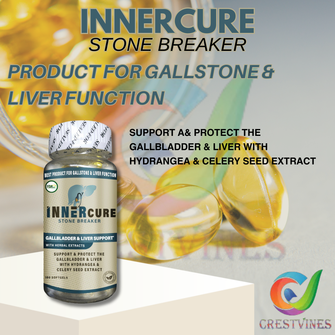 Crestvines Innercure Stone Breaker 100 Softgels per Bottle - Dissolve ...