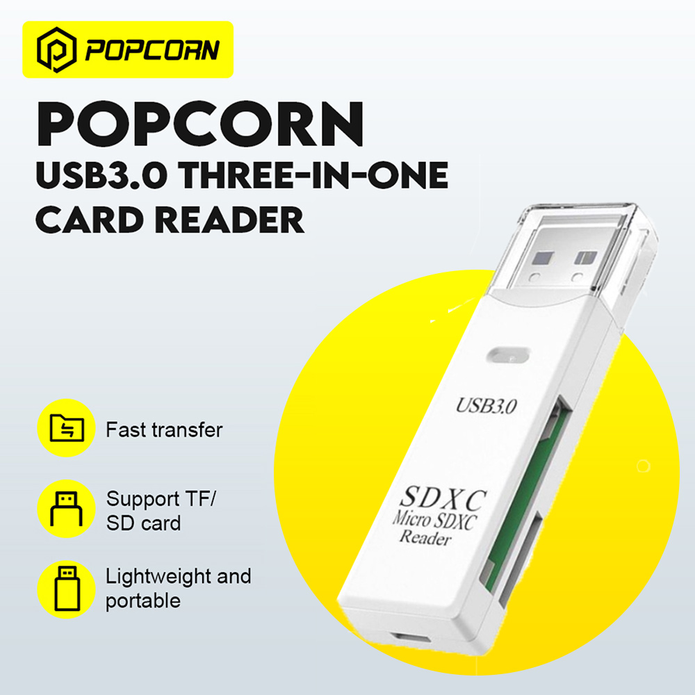 Popcorn USB 3.0 Portable Card Reader for SD, SDHC, SDXC, MicroSD ...