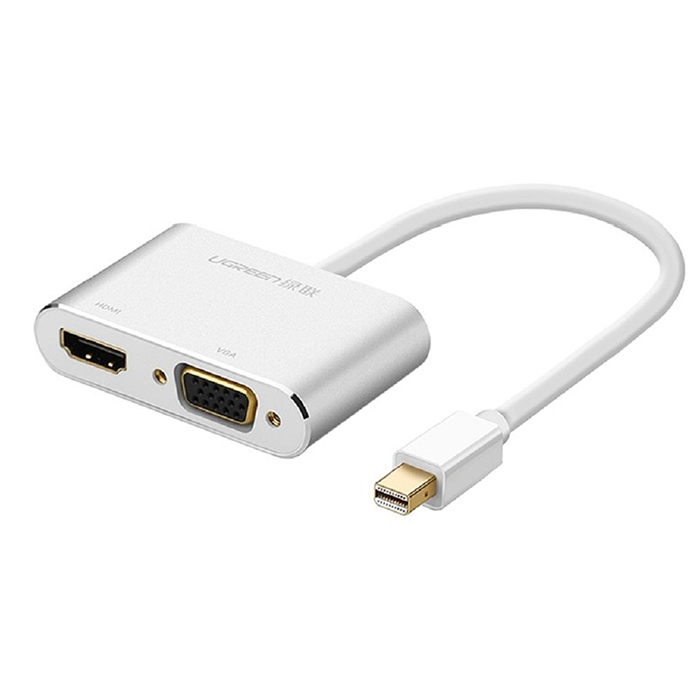 UGREEN 1080P 4K Ultra HD Mini DisplayPort DP to 2 in 1 HDMI + VGA ...