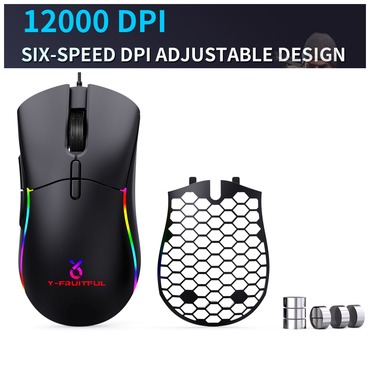 12000DPI M68 Wired Mouse Cellular Light And Thin Ergonomic RGB Gaming ...