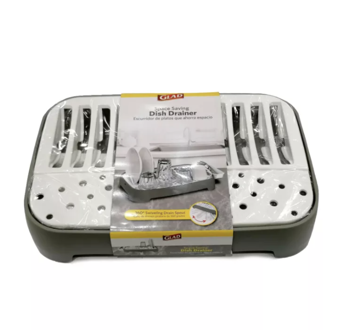 Glad Space Saving Gray Dish Rack with Tray & Drainer | Lazada PH