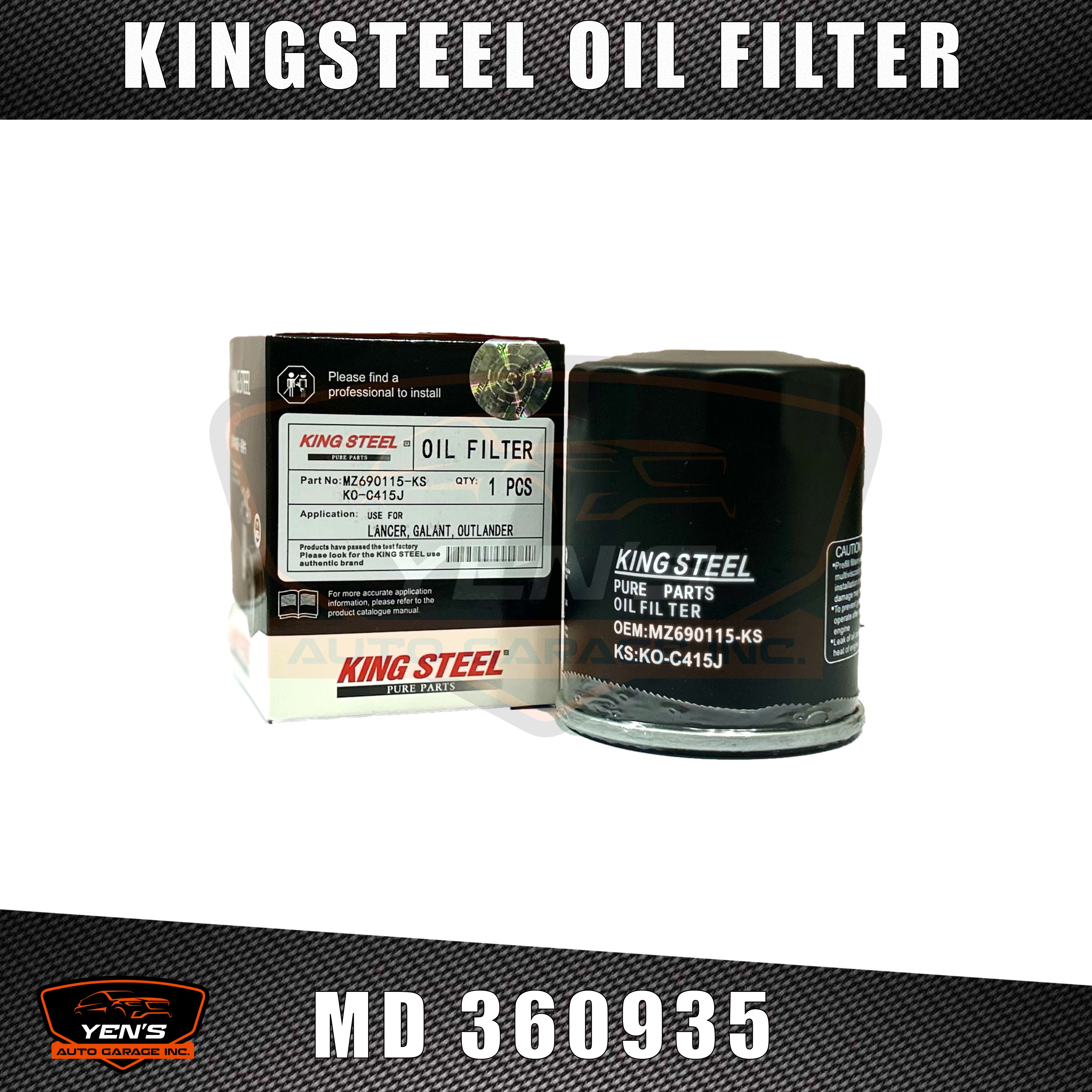 Kingsteel Oil Filter MD360935 for Mitsubishi Mirage / Lancer / ASX ...