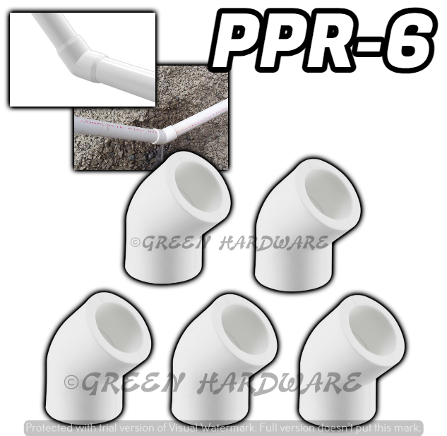 5PCS PPR-6 PPR Elbow 45 Degrees (20MM-1/2, 25MM-3/4, 32MM-1INCH ...