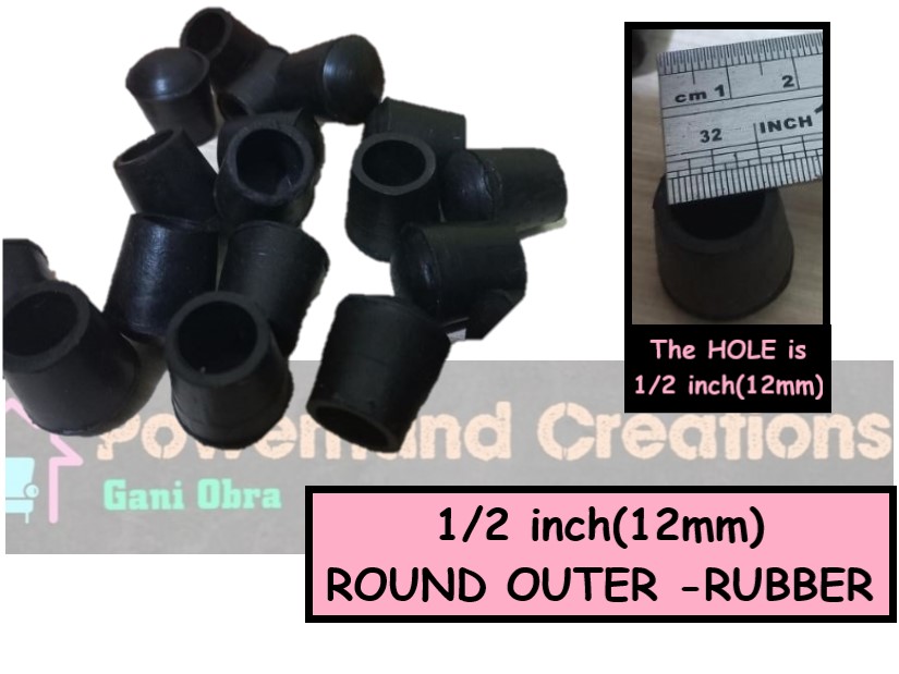 ROUND Outer 1/2 inch (12MM) Inner Diameter RUBBER Footings for as low ...