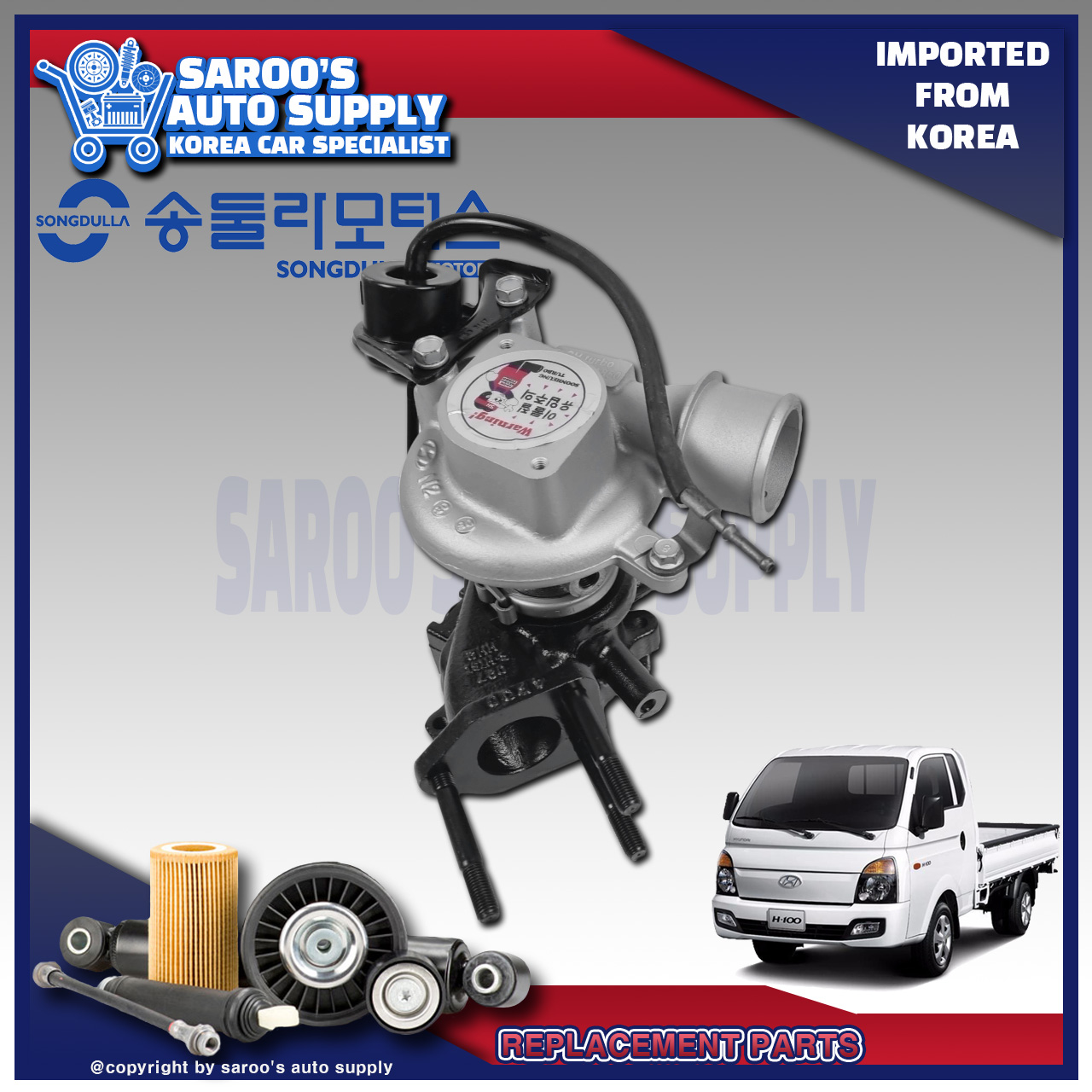 [A2] Turbo Charger For Hyundai H100 (12-22) , H-100 , Made In Korea ...