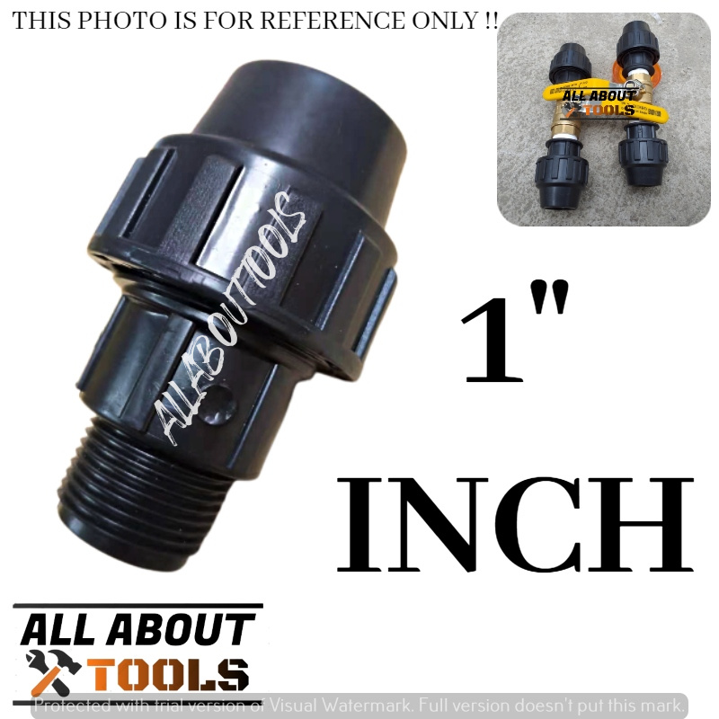 (AAT) 1 PC PE Male Adaptor PE Black Connector (1/2", 3/4" & 1") PE ...