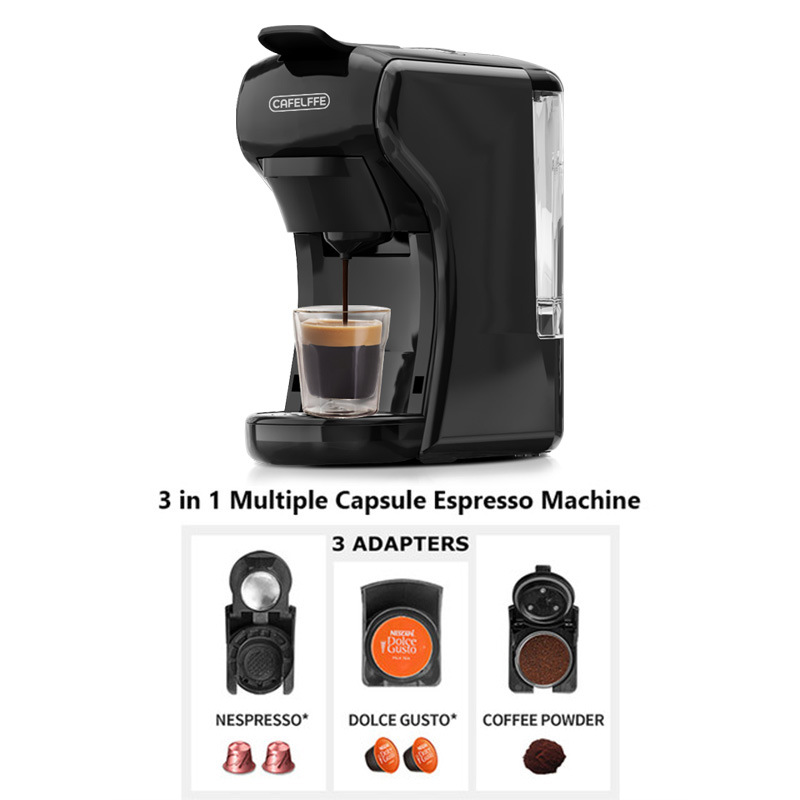 Espresso Capsule Coffee Machine-3 in 1 19Bar 1450W Multiple Household ...