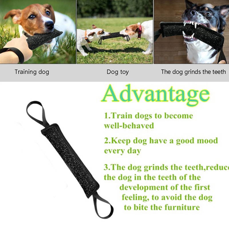 2 Handles Pet Training Bite Tug Toys Young Dog Chewing Arm Sleeve ...