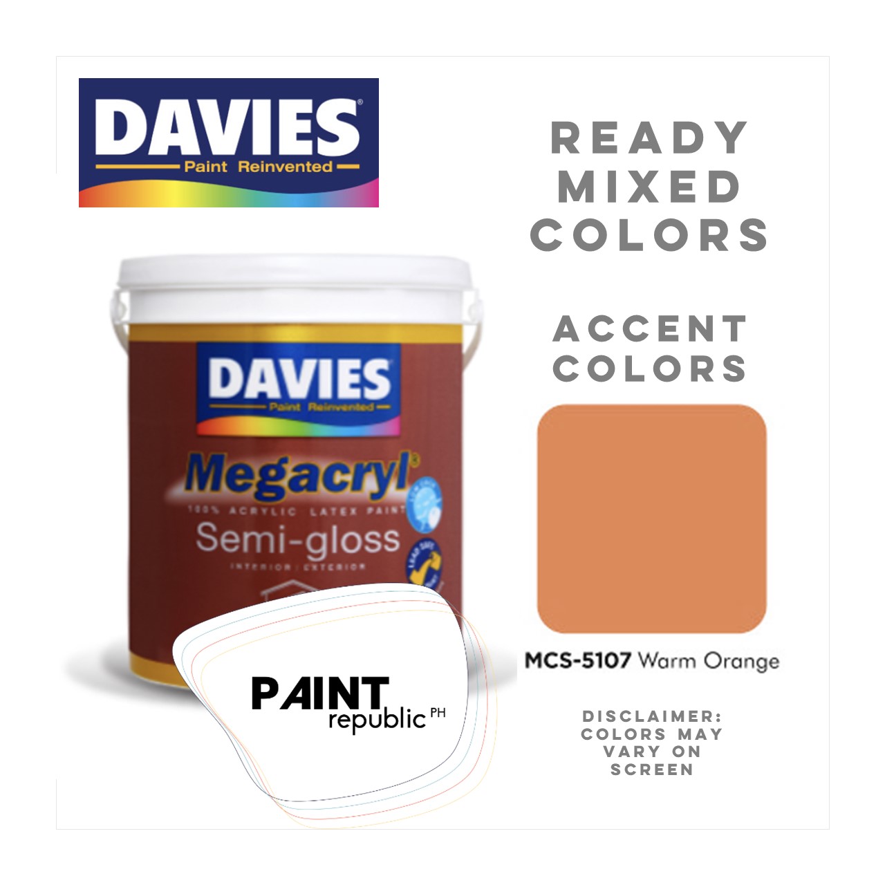 Davies Megacryl Semi-Gloss (Ready Mixed Colors - Accent Colors) 4L ...